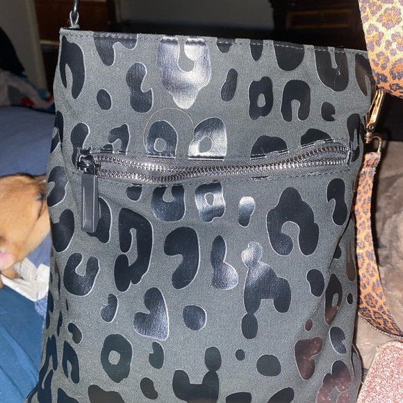 Bags | Stylish Black Leopard Print Crossbody Bag | Poshmark